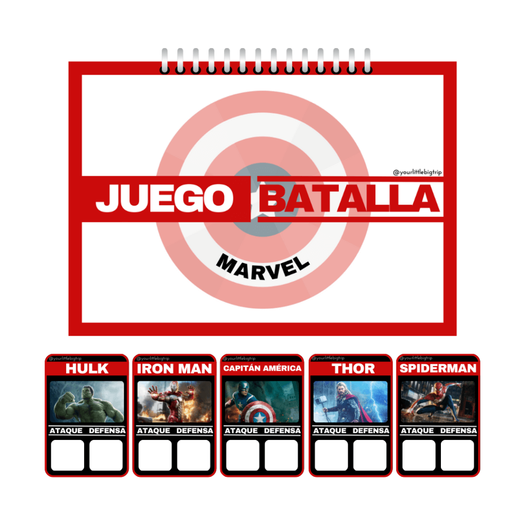 Juego de cartas – Temática Marvel - Yourlittlebigtrip