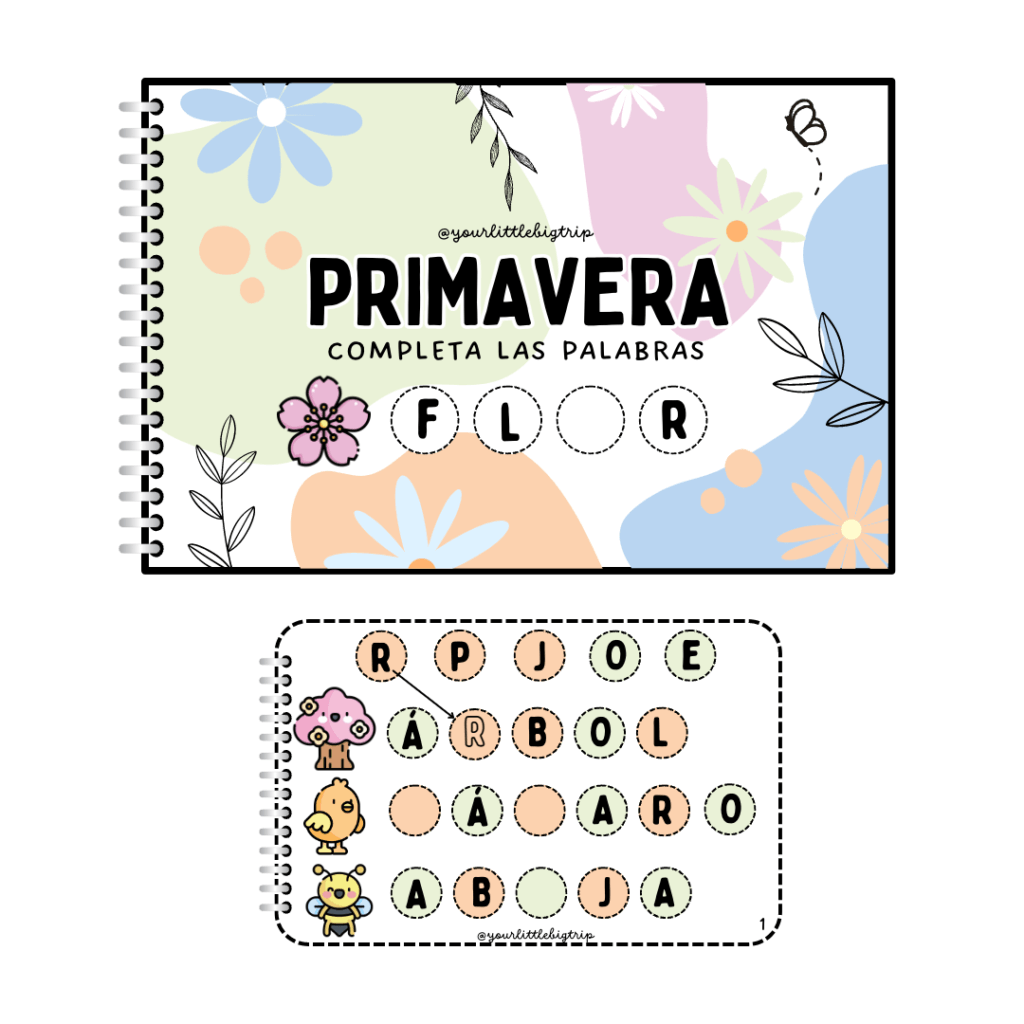 La Primavera – Completa las palabras - Yourlittlebigtrip