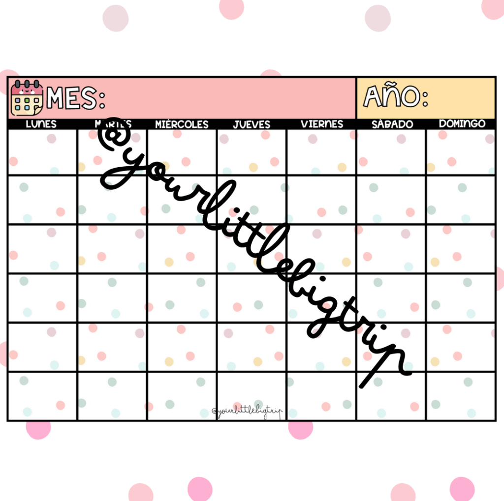 Decoración Calendario - Yourlittlebigtrip