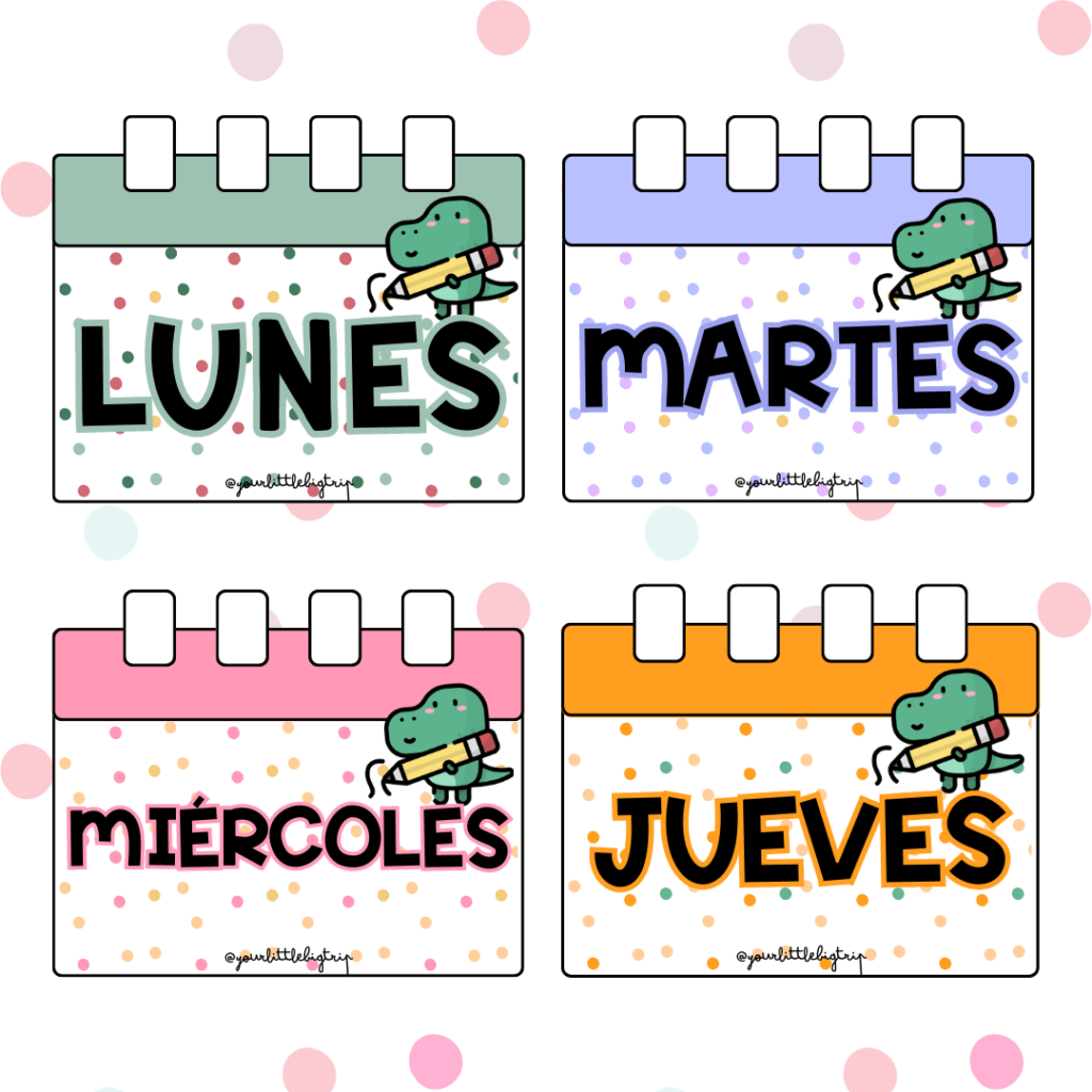 Decoración Días de la Semana - Yourlittlebigtrip